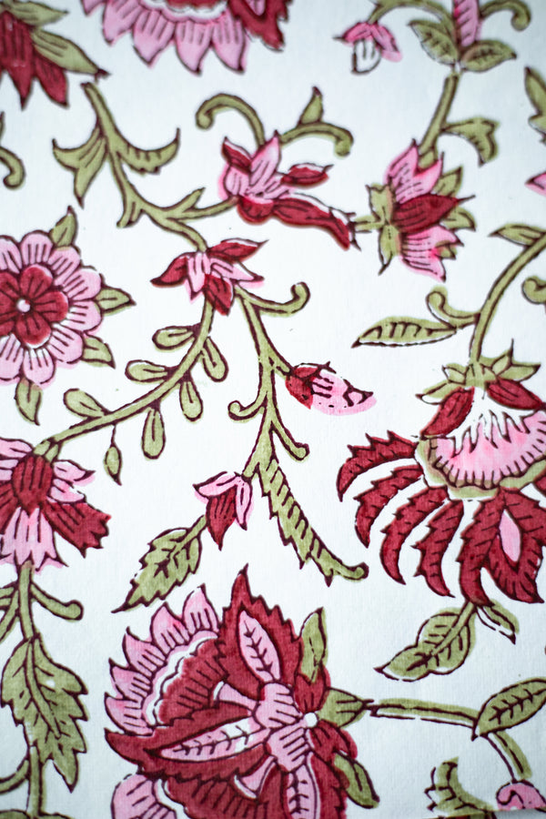 Hand Block Printed Gift Wrap Sheets - Concord - Wonderful Life Farm